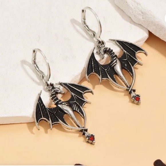 Jewelry | Gothic Black Dragon Dangle Earrings | Poshmark